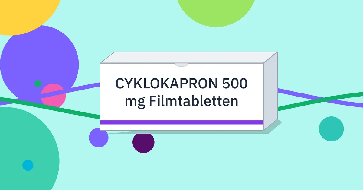 Symbolbild: Packung mit der Aufschrift CYKLOKAPRON 500 mg Filmtabletten (PZN 13713581) – Verfügbarkeit und Bezug in Apotheken in Frankfurt am Main