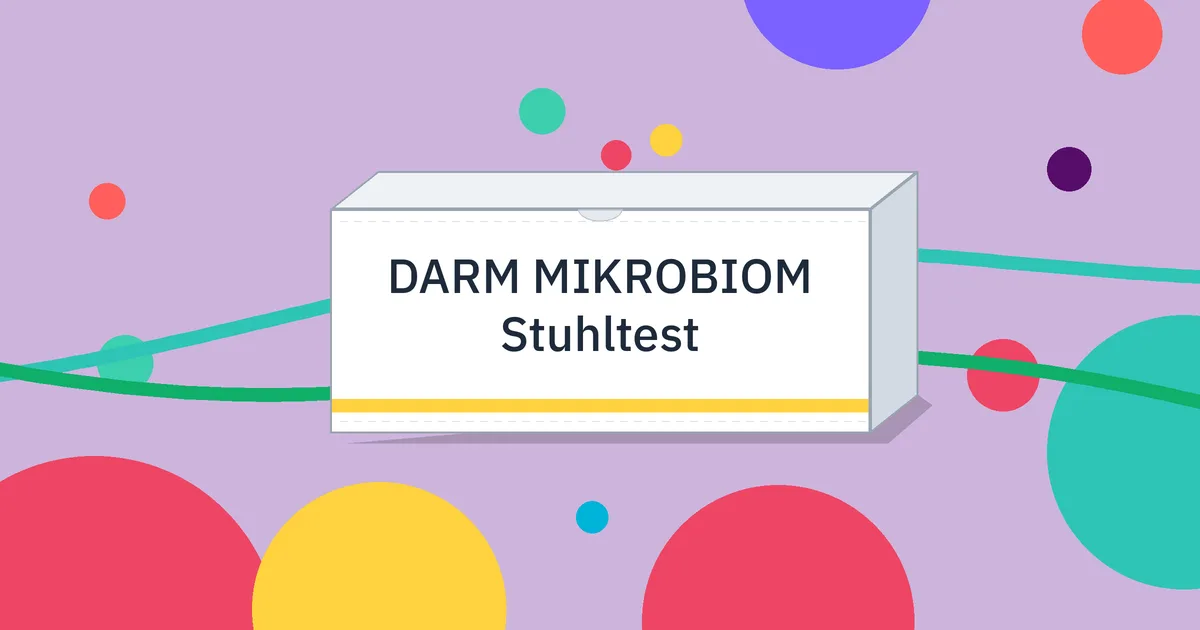 Symbolbild: Packung mit der Aufschrift DARM MIKROBIOM Stuhltest (PZN 13156815) – Verfügbarkeit und Bezug in Apotheken in Frankfurt am Main