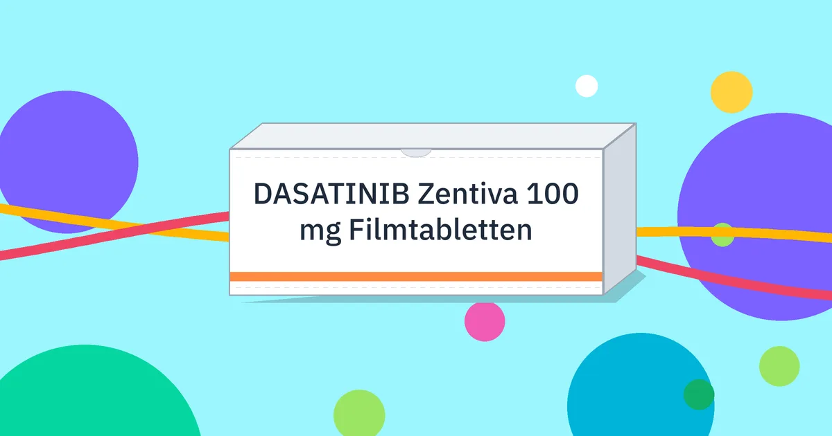 Symbolbild: Packung mit der Aufschrift DASATINIB Zentiva 100 mg Filmtabletten (PZN 20194058) – Verfügbarkeit und Bezug in Apotheken in Frankfurt am Main