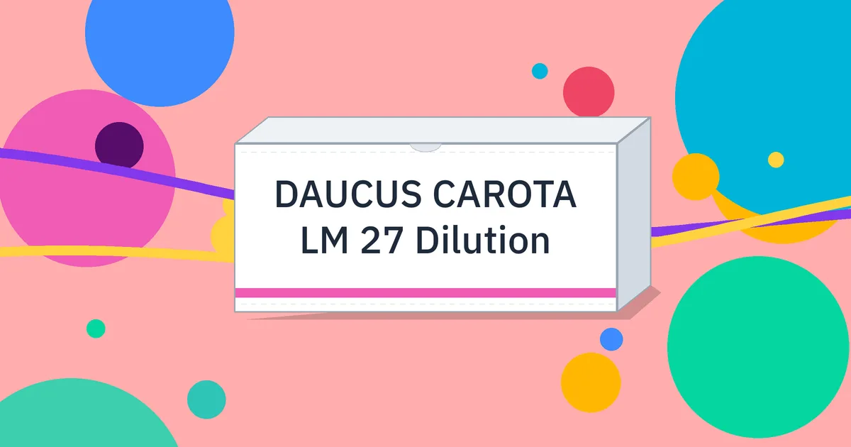 Symbolbild: Packung mit der Aufschrift DAUCUS CAROTA LM 27 Dilution (PZN 13463026) – Verfügbarkeit und Bezug in Apotheken in Frankfurt am Main