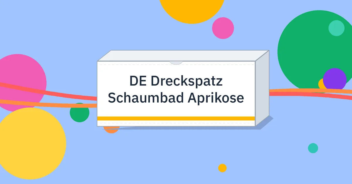 Symbolbild: Packung mit der Aufschrift DE Dreckspatz Schaumbad Aprikose (PZN 17922465) – Verfügbarkeit und Bezug in Apotheken in Frankfurt am Main