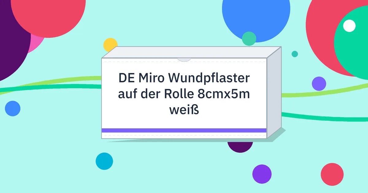 Symbolbild: Packung mit der Aufschrift DE Miro Wundpflaster auf der Rolle 8cmx5m weiß (PZN 09747290) – Verfügbarkeit und Bezug in Apotheken in Frankfurt am Main
