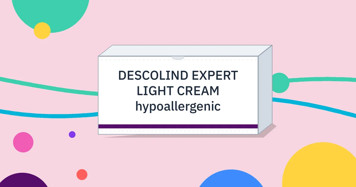 Symbolbild: Packung mit der Aufschrift DESCOLIND EXPERT LIGHT CREAM hypoallergenic (PZN 16660968) – Verfügbarkeit und Bezug in Apotheken in Frankfurt am Main