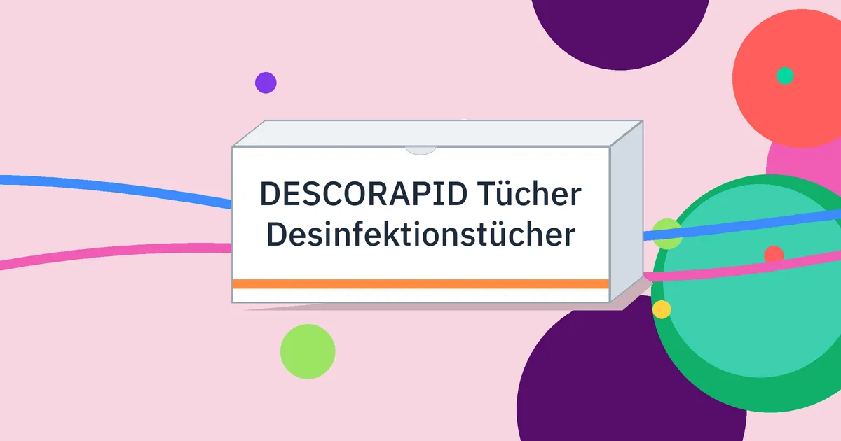 Symbolbild: Packung mit der Aufschrift DESCORAPID Tücher Desinfektionstücher (PZN 06613962) – Verfügbarkeit und Bezug in Apotheken in Frankfurt am Main