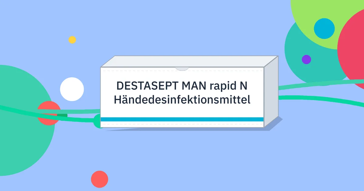 Symbolbild: Packung mit der Aufschrift DESTASEPT MAN rapid N Händedesinfektionsmittel (PZN 10088786) – Verfügbarkeit und Bezug in Apotheken in Frankfurt am Main