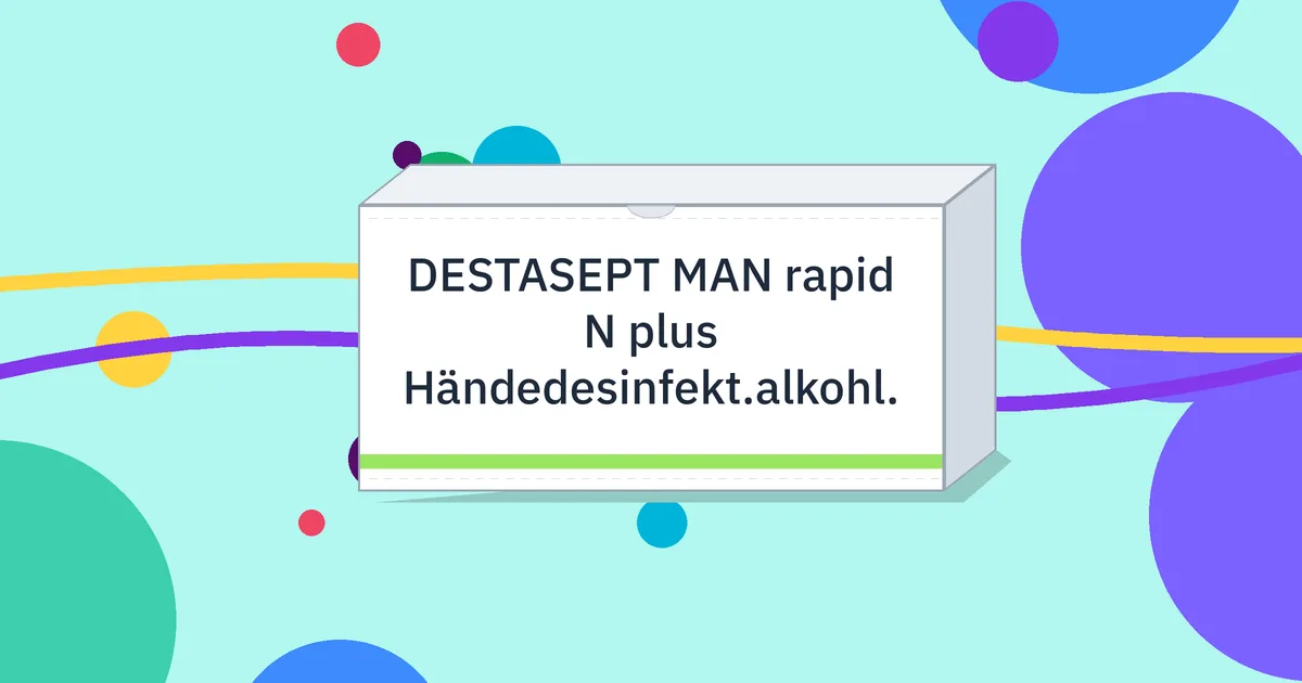 Symbolbild: Packung mit der Aufschrift DESTASEPT MAN rapid N plus Händedesinfekt.alkohl. (PZN 20012005) – Verfügbarkeit und Bezug in Apotheken in Frankfurt am Main