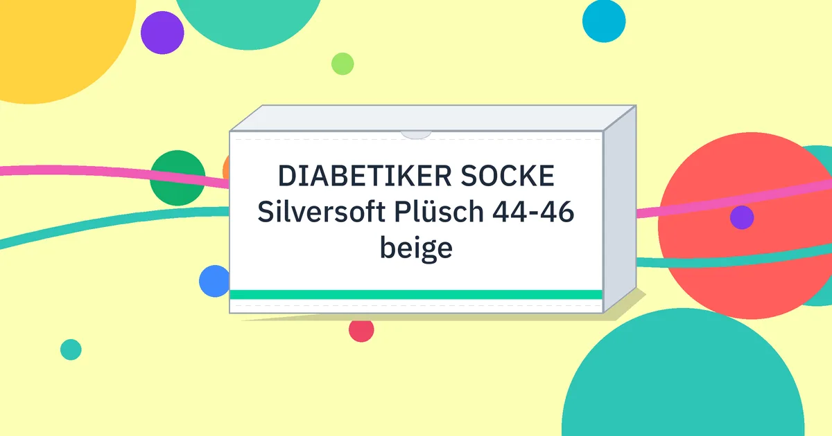 Symbolbild: Packung mit der Aufschrift DIABETIKER SOCKE Silversoft Plüsch 44-46 beige (PZN 01976683) – Verfügbarkeit und Bezug in Apotheken in Frankfurt am Main