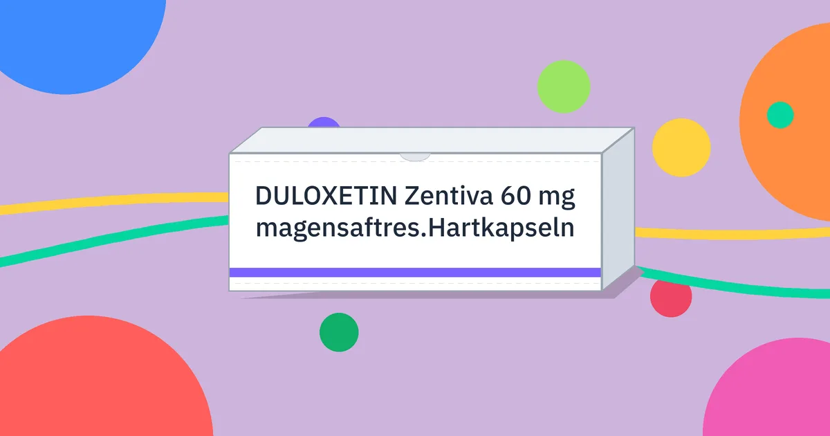 Symbolbild: Packung mit der Aufschrift DULOXETIN Zentiva 60 mg magensaftres.Hartkapseln (PZN 11276389) – Verfügbarkeit und Bezug in Apotheken in Frankfurt am Main