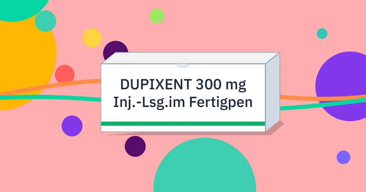 Symbolbild: Packung mit der Aufschrift DUPIXENT 300 mg Inj.-Lsg.im Fertigpen (PZN 19387220) – Verfügbarkeit und Bezug in Apotheken in Frankfurt am Main