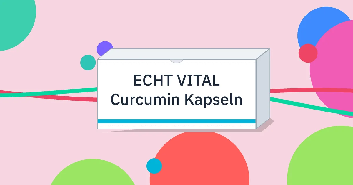 Symbolbild: Packung mit der Aufschrift ECHT VITAL Curcumin Kapseln (PZN 16830212) – Verfügbarkeit und Bezug in Apotheken in Frankfurt am Main