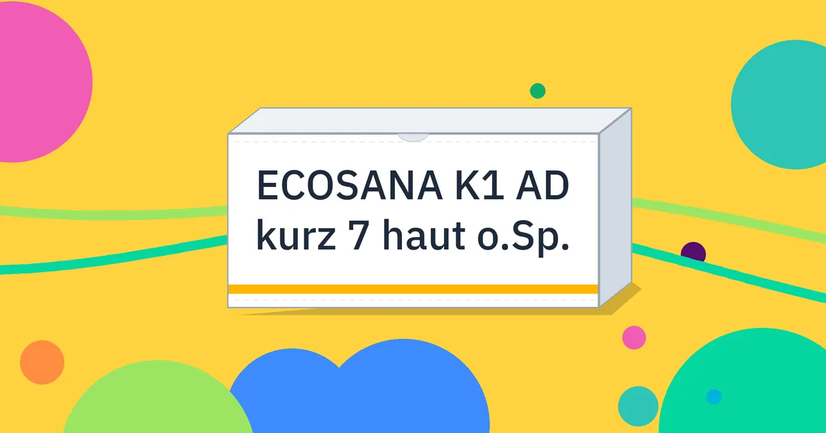Symbolbild: Packung mit der Aufschrift ECOSANA K1 AD kurz 7 haut o.Sp. (PZN 04725533) – Verfügbarkeit und Bezug in Apotheken in Frankfurt am Main