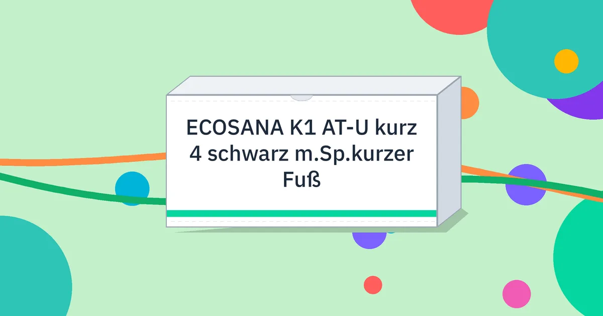 Symbolbild: Packung mit der Aufschrift ECOSANA K1 AT-U kurz 4 schwarz m.Sp.kurzer Fuß (PZN 04734006) – Verfügbarkeit und Bezug in Apotheken in Frankfurt am Main