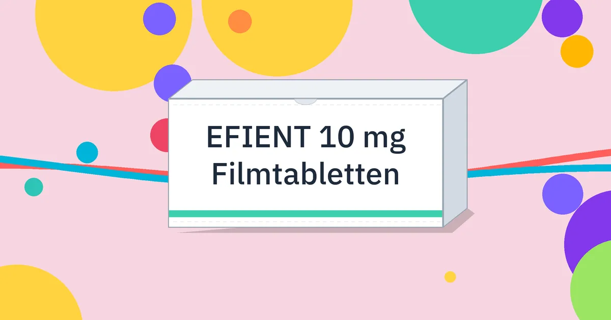 Symbolbild: Packung mit der Aufschrift EFIENT 10 mg Filmtabletten (PZN 09188896) – Verfügbarkeit und Bezug in Apotheken in Frankfurt am Main
