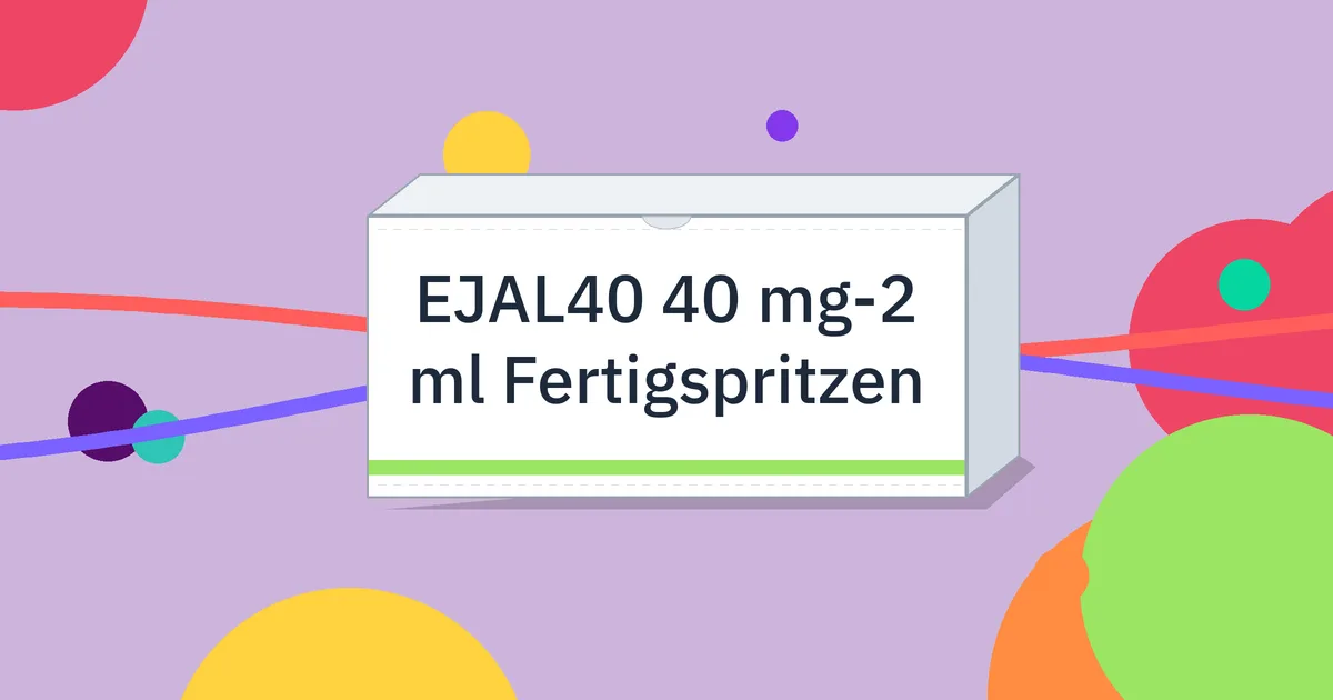 Symbolbild: Packung mit der Aufschrift EJAL40 40 mg-2 ml Fertigspritzen (PZN 16785747) – Verfügbarkeit und Bezug in Apotheken in Frankfurt am Main