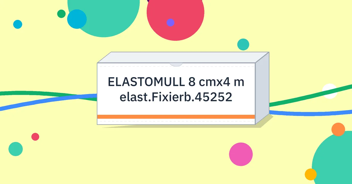 Symbolbild: Packung mit der Aufschrift ELASTOMULL 8 cmx4 m elast.Fixierb.45252 (PZN 03497627) – Verfügbarkeit und Bezug in Apotheken in Frankfurt am Main