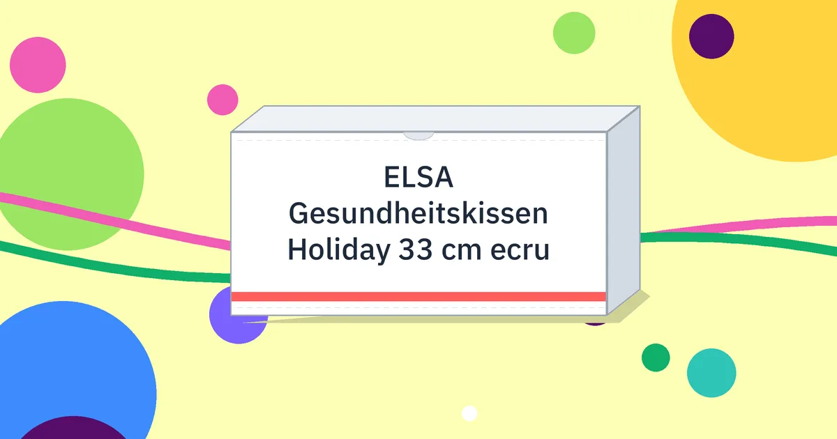 Symbolbild: Packung mit der Aufschrift ELSA Gesundheitskissen Holiday 33 cm ecru (PZN 02816409) – Verfügbarkeit und Bezug in Apotheken in Frankfurt am Main
