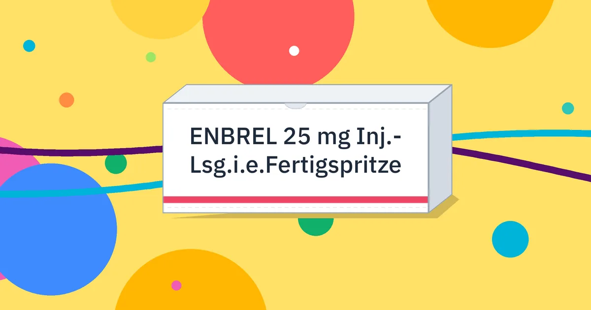 Symbolbild: Packung mit der Aufschrift ENBREL 25 mg Inj.-Lsg.i.e.Fertigspritze (PZN 01440327) – Verfügbarkeit und Bezug in Apotheken in Frankfurt am Main