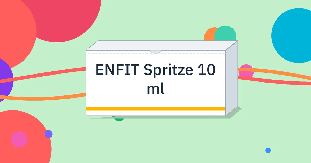 Symbolbild: Packung mit der Aufschrift ENFIT Spritze 10 ml (PZN 15300802) – Verfügbarkeit und Bezug in Apotheken in Frankfurt am Main