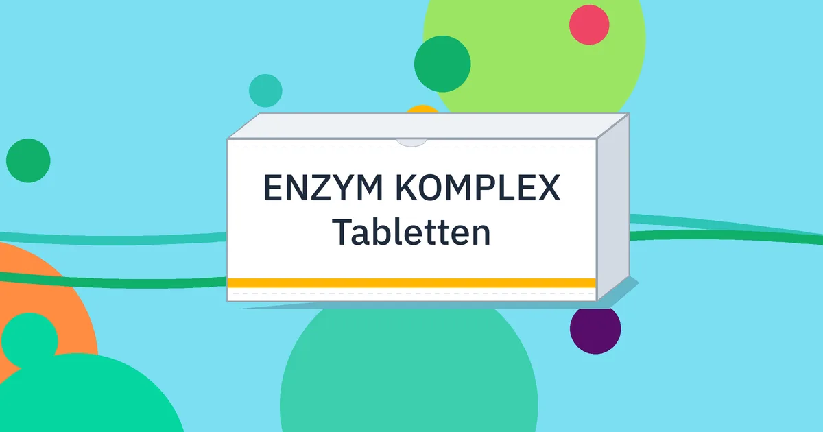 Symbolbild: Packung mit der Aufschrift ENZYM KOMPLEX Tabletten (PZN 00039918) – Verfügbarkeit und Bezug in Apotheken in Frankfurt am Main