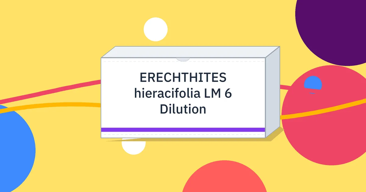 Symbolbild: Packung mit der Aufschrift ERECHTHITES hieracifolia LM 6 Dilution (PZN 13474277) – Verfügbarkeit und Bezug in Apotheken in Frankfurt am Main
