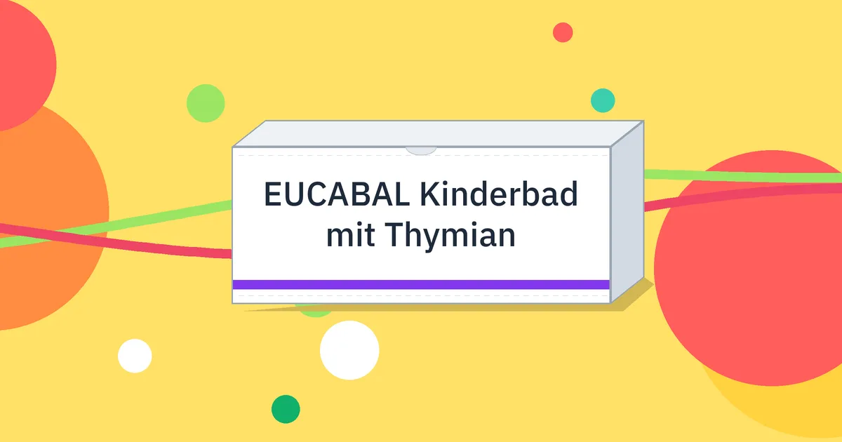 Symbolbild: Packung mit der Aufschrift EUCABAL Kinderbad mit Thymian (PZN 10343304) – Verfügbarkeit und Bezug in Apotheken in Frankfurt am Main