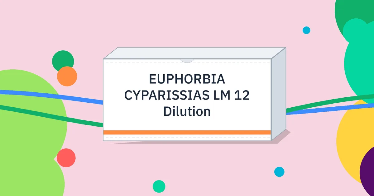 Symbolbild: Packung mit der Aufschrift EUPHORBIA CYPARISSIAS LM 12 Dilution (PZN 13481857) – Verfügbarkeit und Bezug in Apotheken in Frankfurt am Main