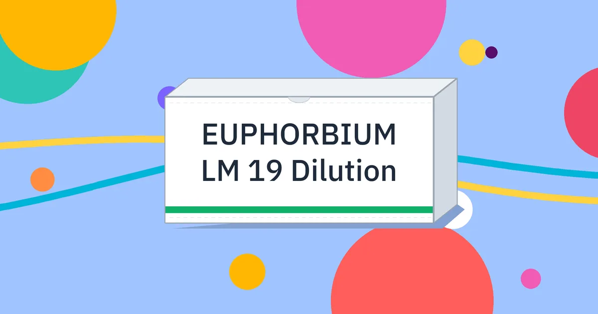 Symbolbild: Packung mit der Aufschrift EUPHORBIUM LM 19 Dilution (PZN 13483282) – Verfügbarkeit und Bezug in Apotheken in Frankfurt am Main