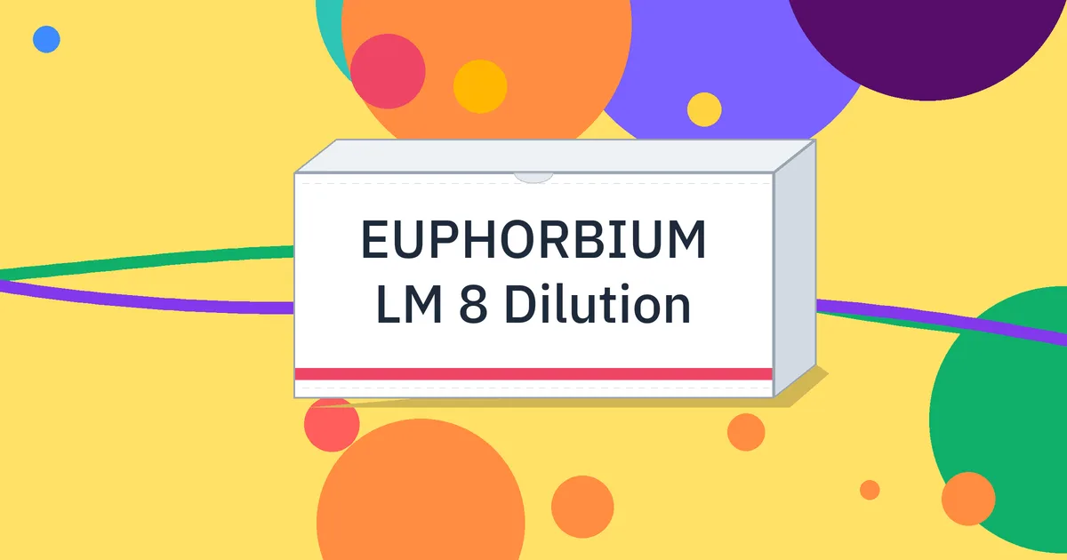 Symbolbild: Packung mit der Aufschrift EUPHORBIUM LM 8 Dilution (PZN 13483164) – Verfügbarkeit und Bezug in Apotheken in Frankfurt am Main