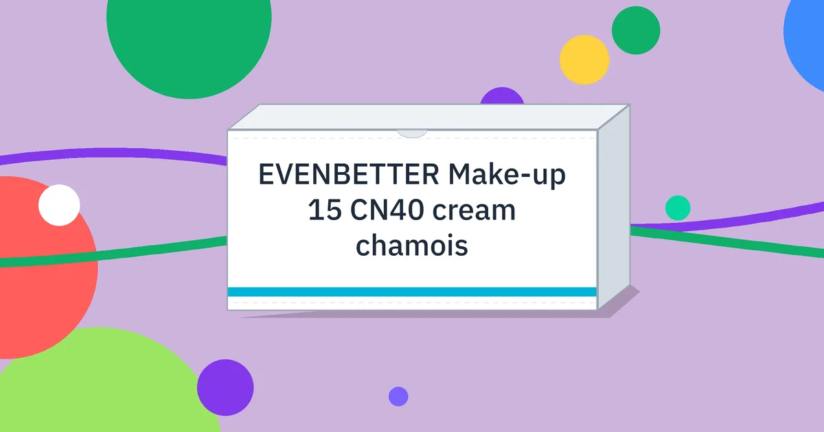 Symbolbild: Packung mit der Aufschrift EVENBETTER Make-up 15 CN40 cream chamois (PZN 18894794) – Verfügbarkeit und Bezug in Apotheken in Frankfurt am Main