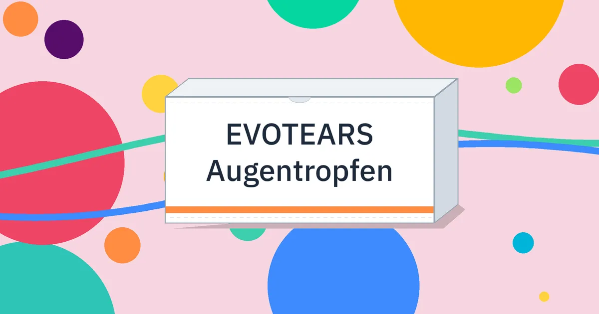 Symbolbild: Packung mit der Aufschrift EVOTEARS Augentropfen (PZN 15661121) – Verfügbarkeit und Bezug in Apotheken in Frankfurt am Main