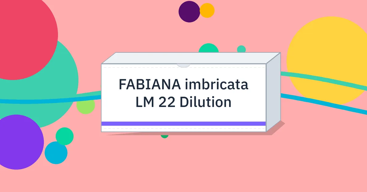 Symbolbild: Packung mit der Aufschrift FABIANA imbricata LM 22 Dilution (PZN 13485677) – Verfügbarkeit und Bezug in Apotheken in Frankfurt am Main