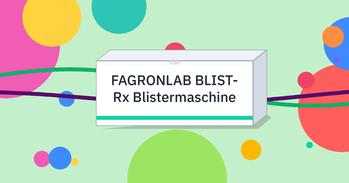 Symbolbild: Packung mit der Aufschrift FAGRONLAB BLIST-Rx Blistermaschine (PZN 19360563) – Verfügbarkeit und Bezug in Apotheken in Frankfurt am Main