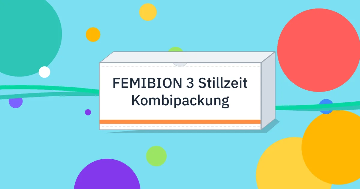 Symbolbild: Packung mit der Aufschrift FEMIBION 3 Stillzeit Kombipackung (PZN 17668759) – Verfügbarkeit und Bezug in Apotheken in Frankfurt am Main