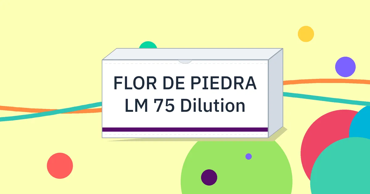 Symbolbild: Packung mit der Aufschrift FLOR DE PIEDRA LM 75 Dilution (PZN 13489528) – Verfügbarkeit und Bezug in Apotheken in Frankfurt am Main