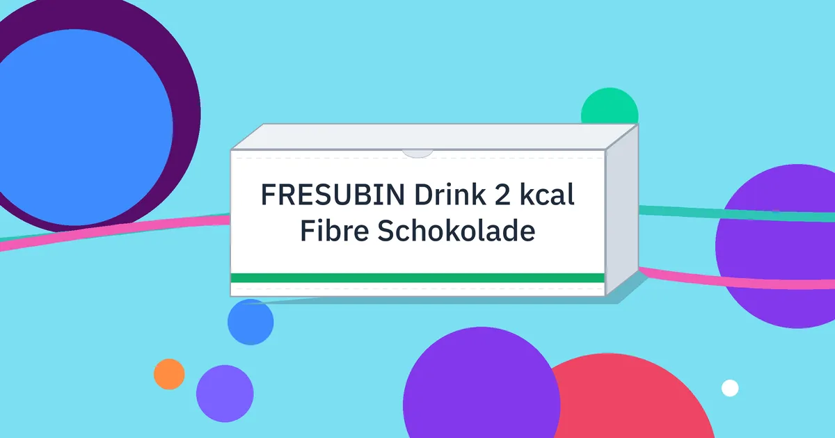 Symbolbild: Packung mit der Aufschrift FRESUBIN Drink 2 kcal Fibre Schokolade (PZN 11609307) – Verfügbarkeit und Bezug in Apotheken in Frankfurt am Main