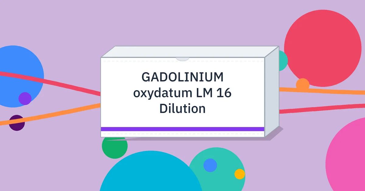Symbolbild: Packung mit der Aufschrift GADOLINIUM oxydatum LM 16 Dilution (PZN 13494392) – Verfügbarkeit und Bezug in Apotheken in Frankfurt am Main