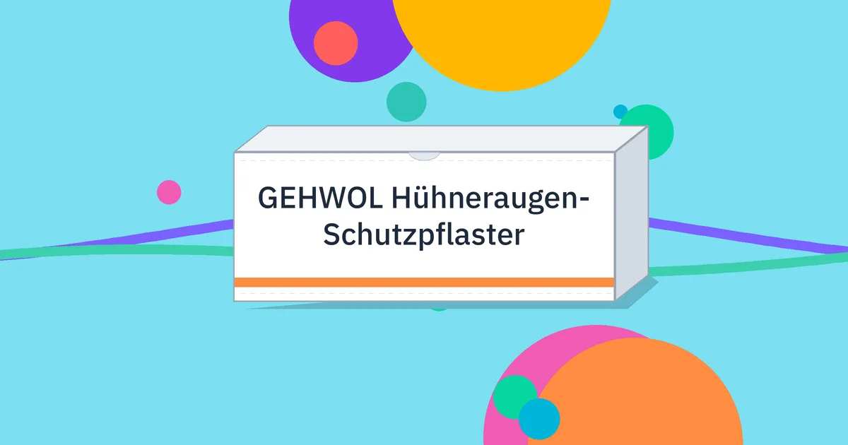 Symbolbild: Packung mit der Aufschrift GEHWOL Hühneraugen-Schutzpflaster (PZN 19301193) – Verfügbarkeit und Bezug in Apotheken in Frankfurt am Main