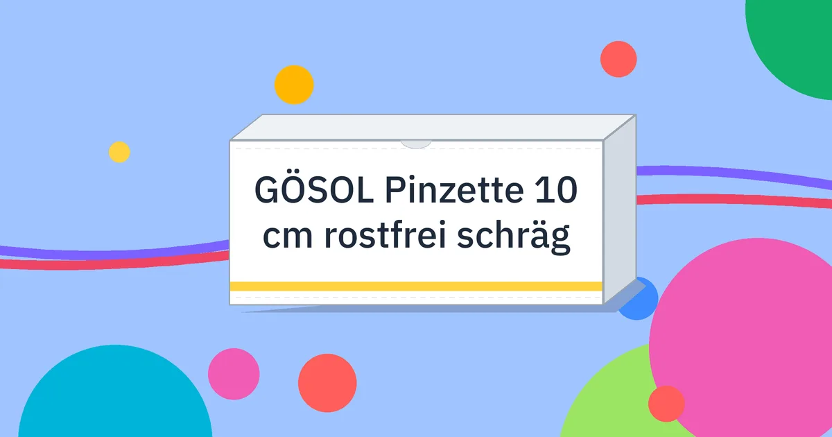 Symbolbild: Packung mit der Aufschrift GÖSOL Pinzette 10 cm rostfrei schräg (PZN 16774399) – Verfügbarkeit und Bezug in Apotheken in Frankfurt am Main
