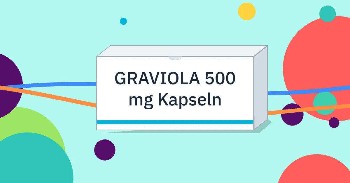 Symbolbild: Packung mit der Aufschrift GRAVIOLA 500 mg Kapseln (PZN 16387610) – Verfügbarkeit und Bezug in Apotheken in Frankfurt am Main