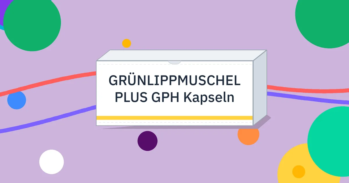 Symbolbild: Packung mit der Aufschrift GRÜNLIPPMUSCHEL PLUS GPH Kapseln (PZN 09324230) – Verfügbarkeit und Bezug in Apotheken in Frankfurt am Main