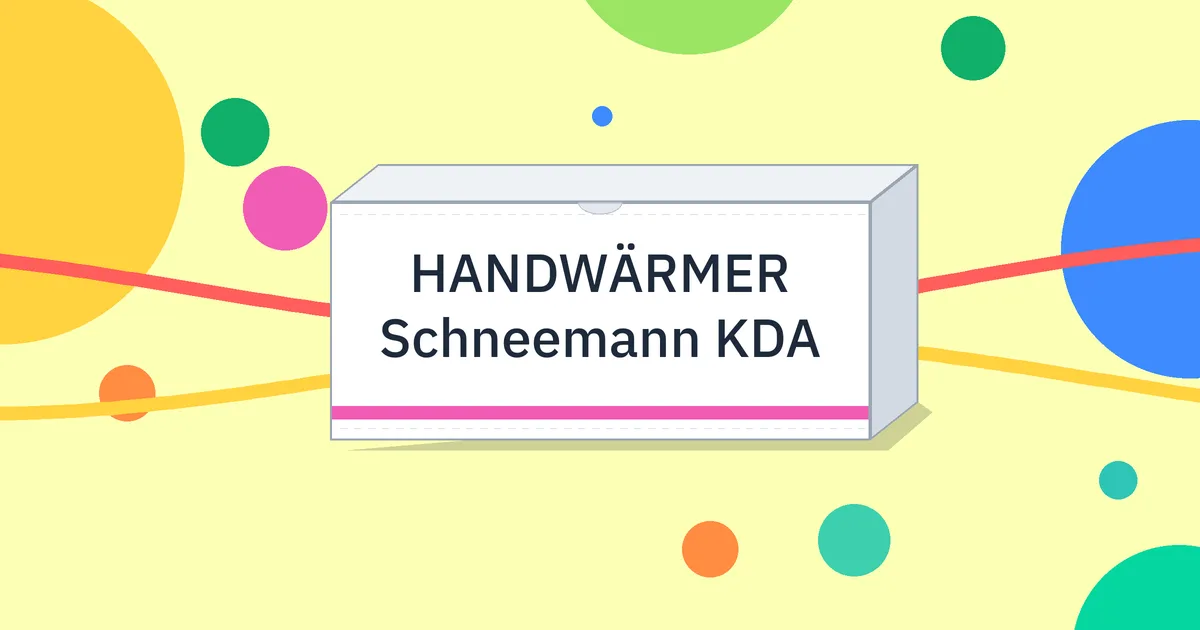Symbolbild: Packung mit der Aufschrift HANDWÄRMER Schneemann KDA (PZN 00129892) – Verfügbarkeit und Bezug in Apotheken in Frankfurt am Main