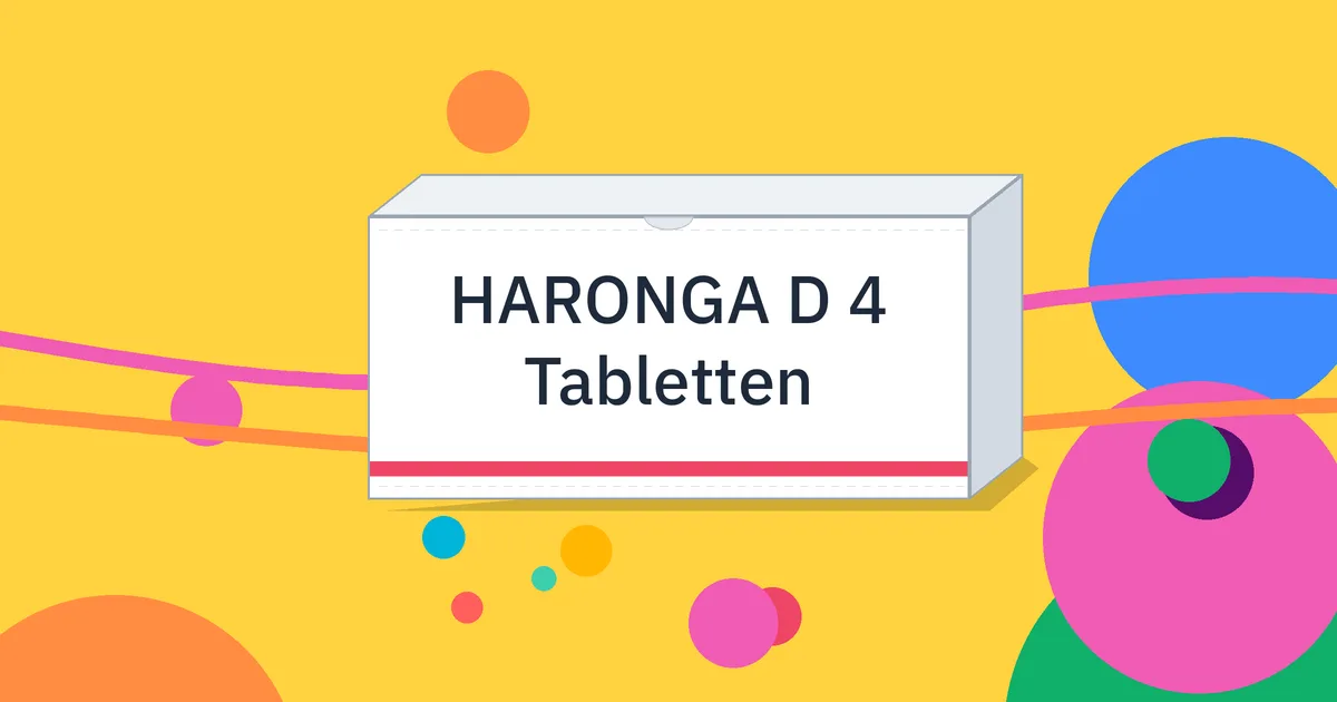 Symbolbild: Packung mit der Aufschrift HARONGA D 4 Tabletten (PZN 02924205) – Verfügbarkeit und Bezug in Apotheken in Frankfurt am Main