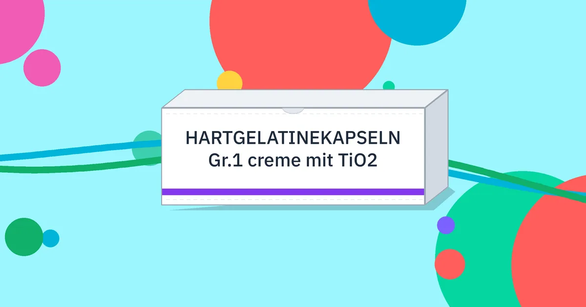 Symbolbild: Packung mit der Aufschrift HARTGELATINEKAPSELN Gr.1 creme mit TiO2 (PZN 18770276) – Verfügbarkeit und Bezug in Apotheken in Frankfurt am Main
