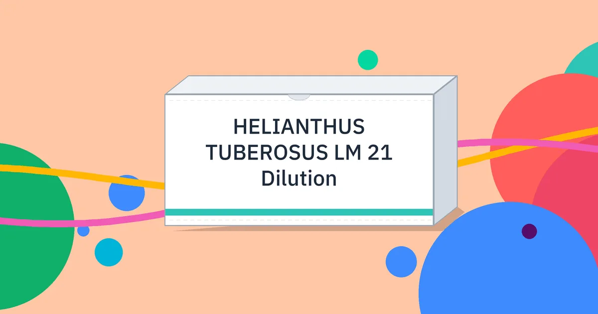 Symbolbild: Packung mit der Aufschrift HELIANTHUS TUBEROSUS LM 21 Dilution (PZN 13551730) – Verfügbarkeit und Bezug in Apotheken in Frankfurt am Main