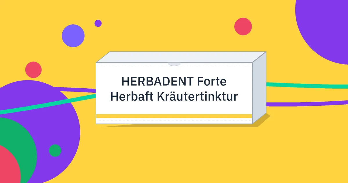 Symbolbild: Packung mit der Aufschrift HERBADENT Forte Herbaft Kräutertinktur (PZN 20232190) – Verfügbarkeit und Bezug in Apotheken in Frankfurt am Main