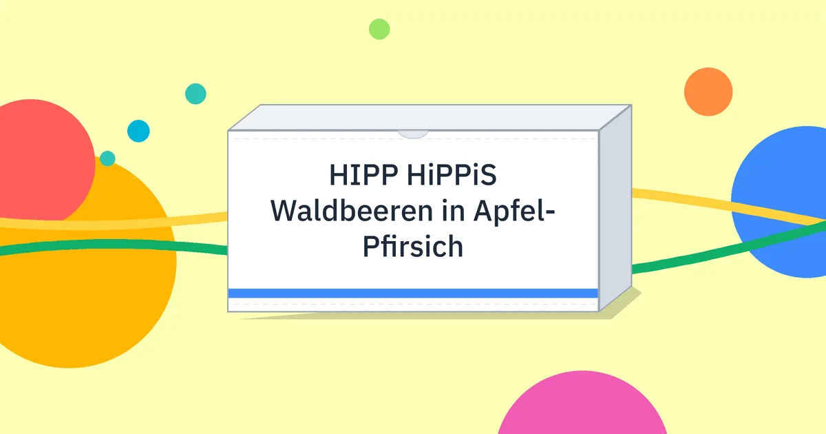 Symbolbild: Packung mit der Aufschrift HIPP HiPPiS Waldbeeren in Apfel-Pfirsich (PZN 12658650) – Verfügbarkeit und Bezug in Apotheken in Frankfurt am Main