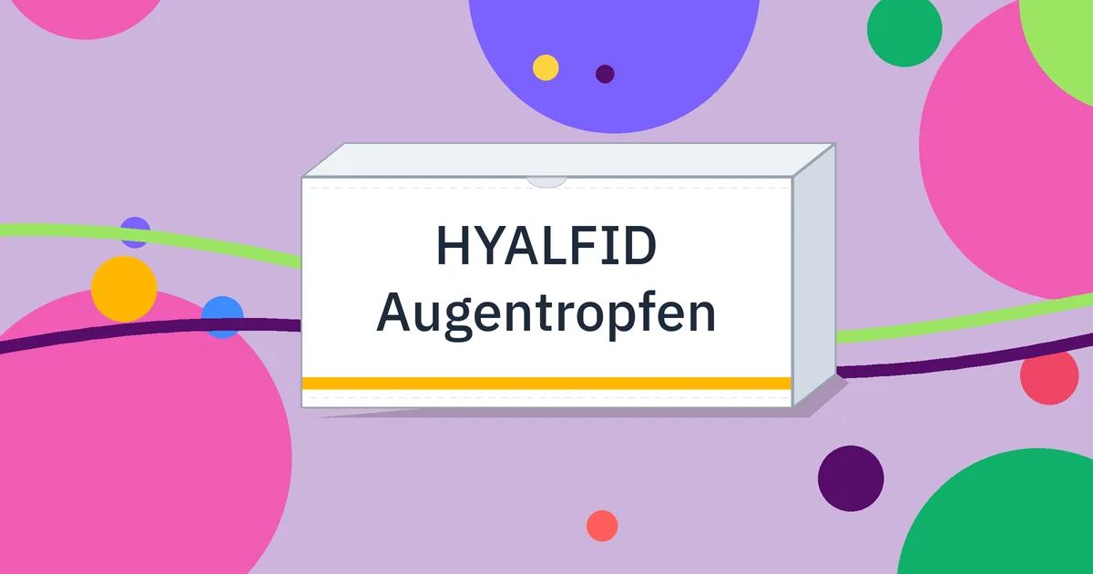 Symbolbild: Packung mit der Aufschrift HYALFID Augentropfen (PZN 15408008) – Verfügbarkeit und Bezug in Apotheken in Frankfurt am Main