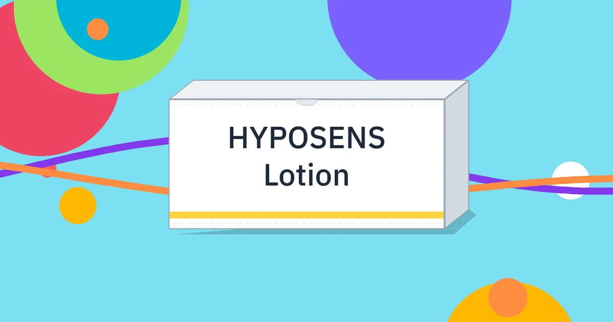 Symbolbild: Packung mit der Aufschrift HYPOSENS Lotion (PZN 04746021) – Verfügbarkeit und Bezug in Apotheken in Frankfurt am Main