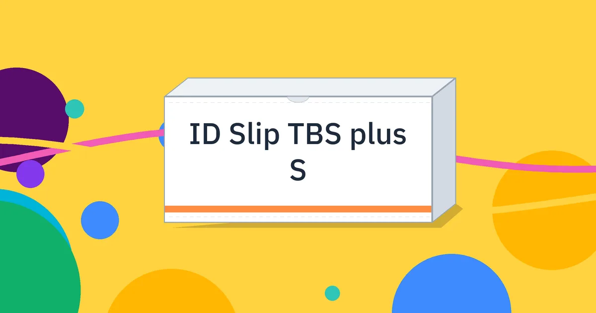 Symbolbild: Packung mit der Aufschrift ID Slip TBS plus S (PZN 16626351) – Verfügbarkeit und Bezug in Apotheken in Frankfurt am Main