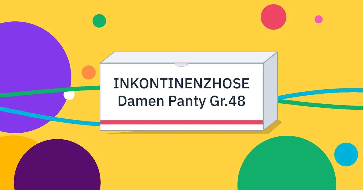 Symbolbild: Packung mit der Aufschrift INKONTINENZHOSE Damen Panty Gr.48 (PZN 02450090) – Verfügbarkeit und Bezug in Apotheken in Frankfurt am Main